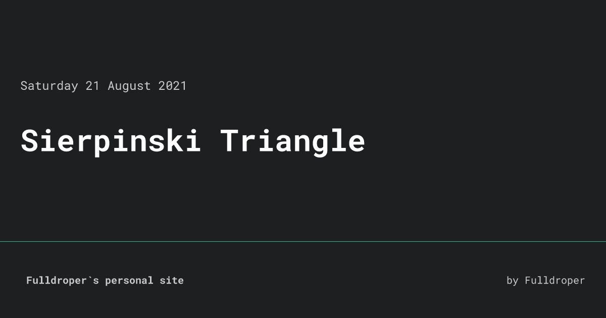 Sierpinski Triangle • Fulldroper`s personal site